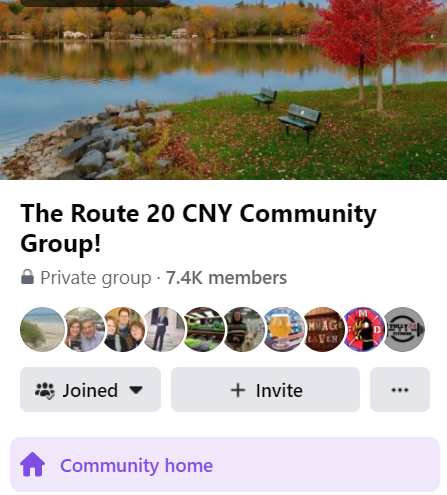 The Route 20 CNY Community Group - CNY Tuesdays